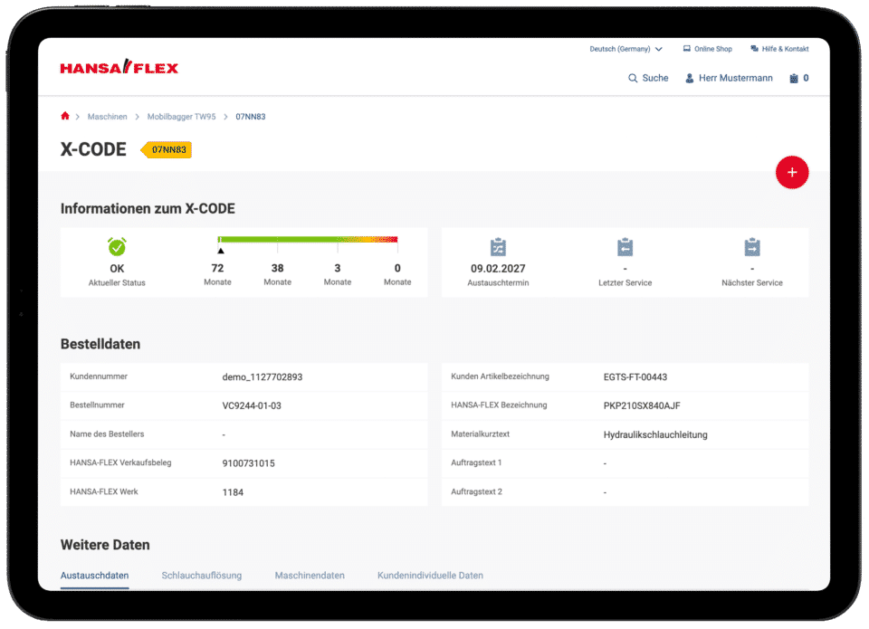 X-CODE Manager – Su socio de sistemas hidráulicos | HANSA-FLEX
